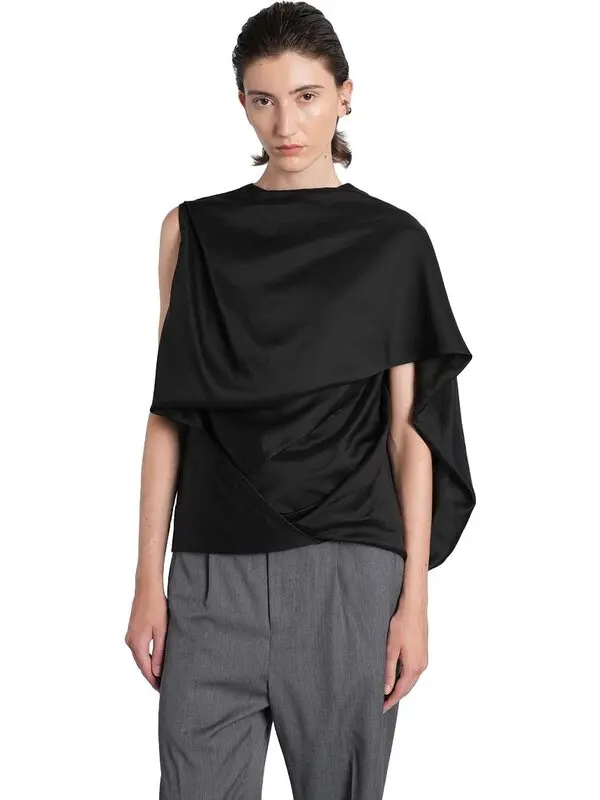 ENTIRE STUDIOS Side Drape Topwear - Black