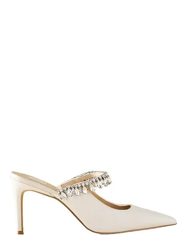 Dolce Vita Keli Crystal Satin Heels - Ivory Silver