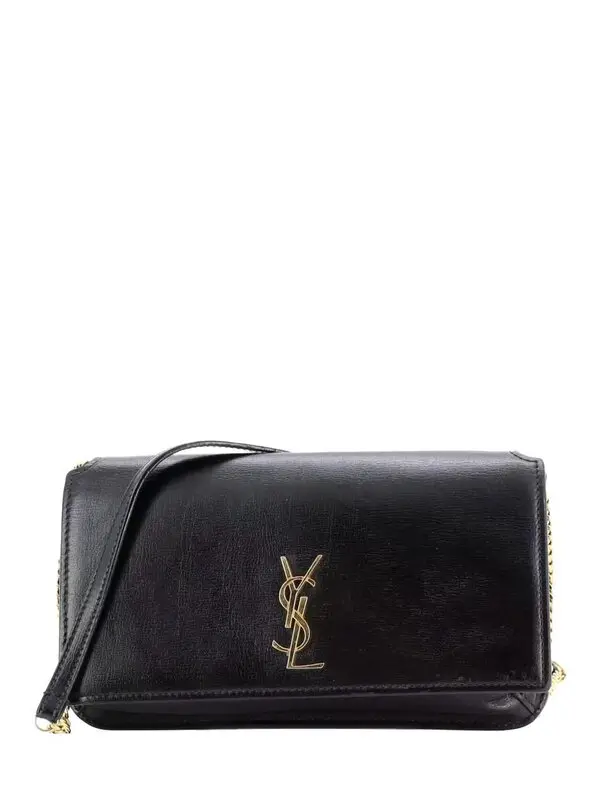Saint Laurent Monogram Phone Holder - Black