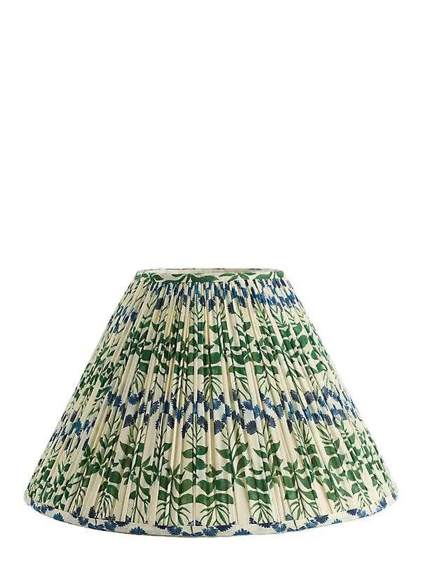 Anthropologie Printed Ruched Empire Lamp Shade - Blue Flower Block Print
