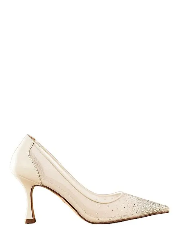Lola Cruz Anelisse Embellished Pumps - White