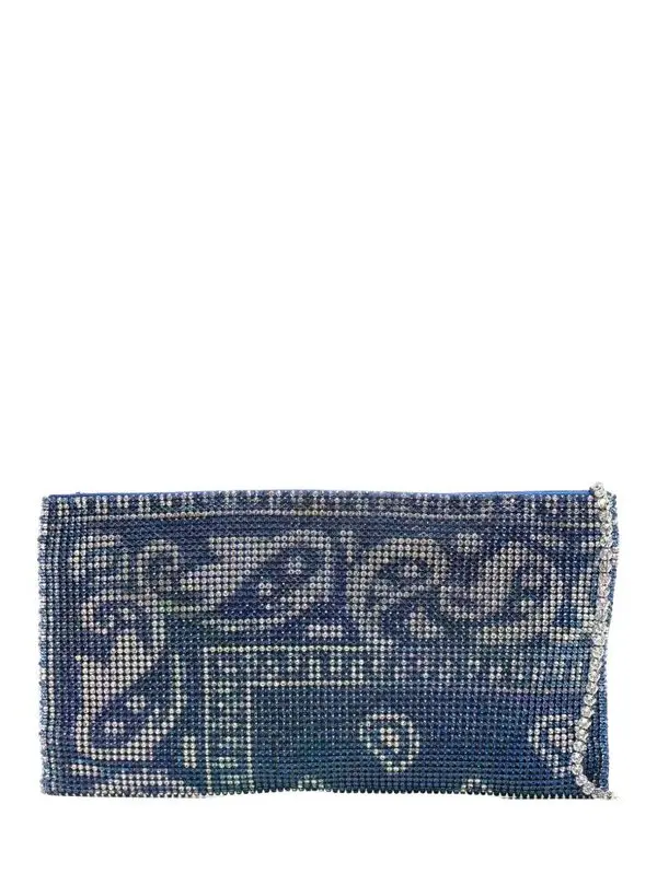Benedetta Bruzziches Crystal-embellished Crossbody Bag - Blue