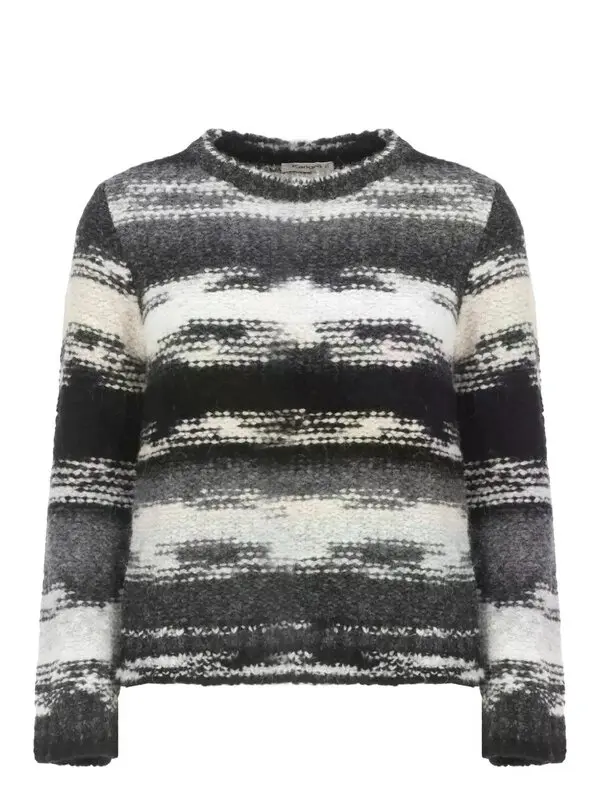 KANGRA Round-neck Long-sleeve Sweater - Black