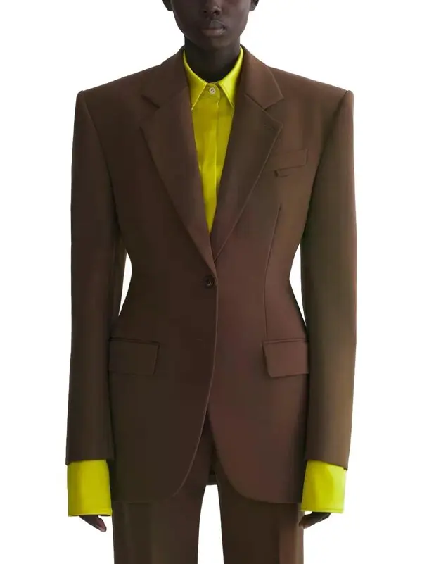 MUGLER Shoulder Pads Blazer - Brown