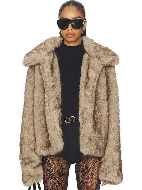 SNDYS Leila Faux Fur Jacket - Cream
