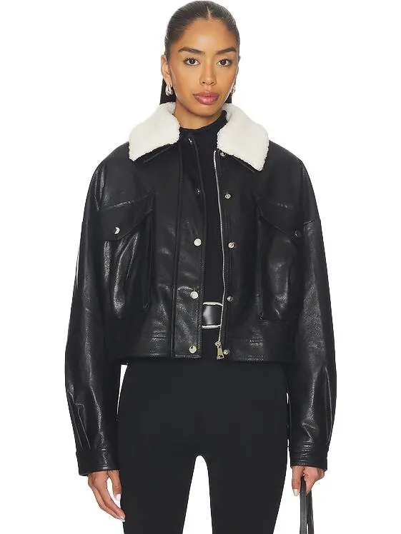 Superdown Colette Faux Leather Jacket - Black