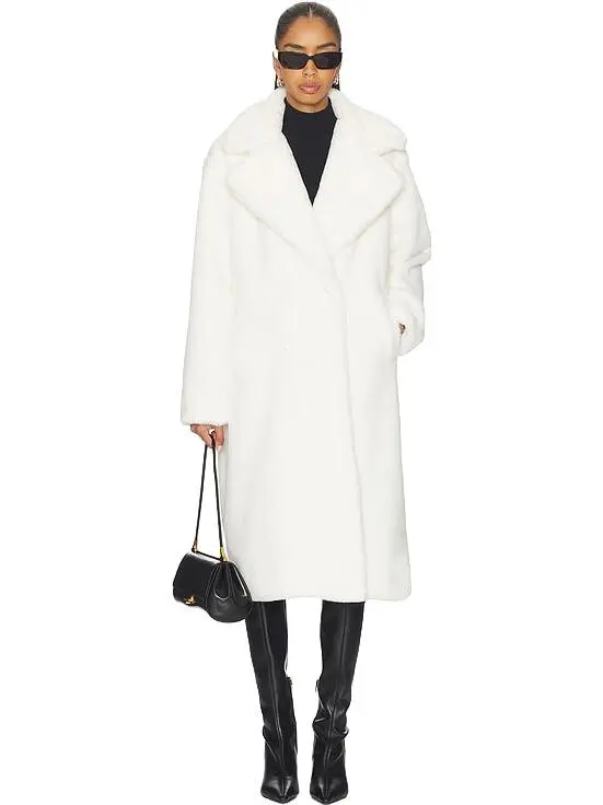 MORE TO COME Calliope Faux Fur Coat - White
