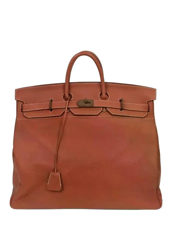 Hermès 1998 50 Haut A Courroies Leather Tote Bag - Brown