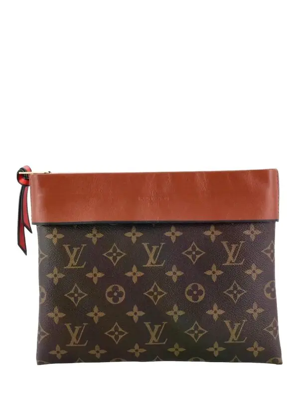 LOUIS VUITTON Tuileries Pochette Monogram Canvas Clutch - Brown
