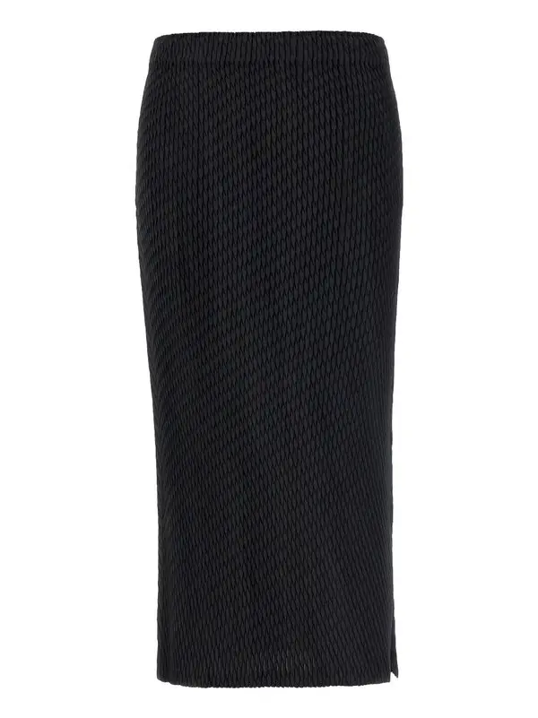 Issey Miyake Side-split Pleated Skirt - Black