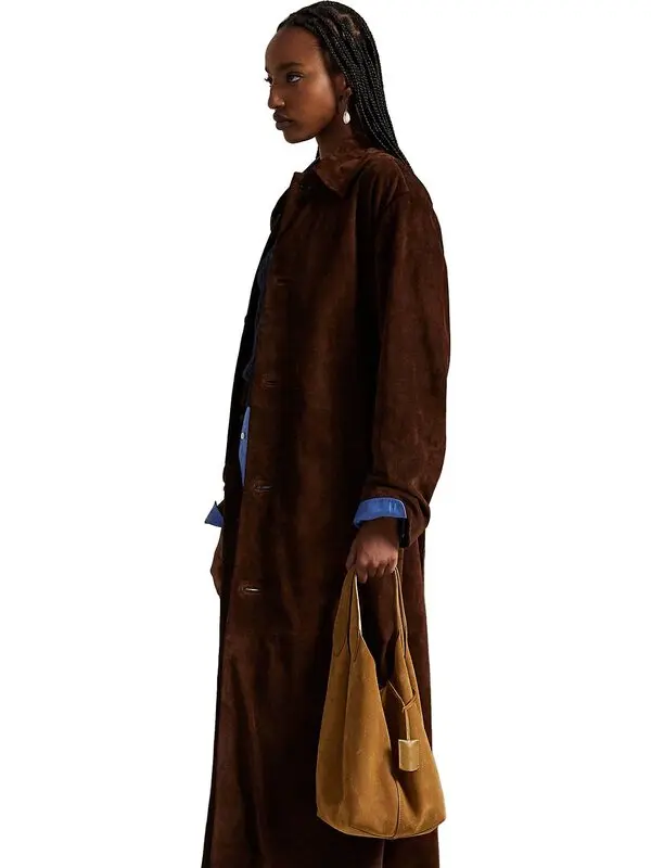 Ralph Lauren Suede Car Coat - Umber
