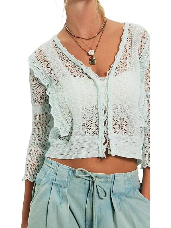 Free People Serendipity Knit Cardigan - Ice Castle