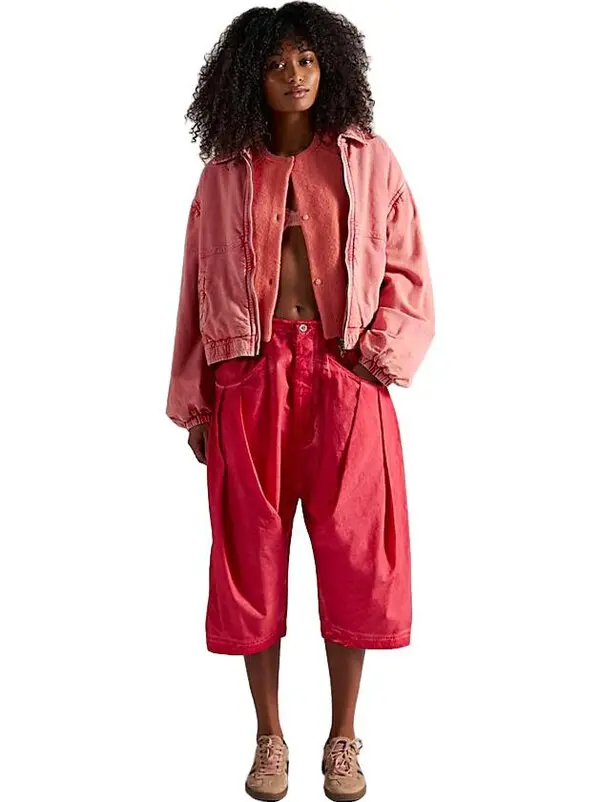 Free People Sundry Cropped Harem Pants - High Risk Red