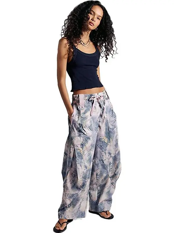 Free People We The Free Onset Printed Cargo Pants - Bubblegum Combo