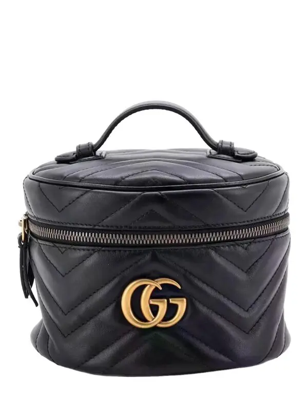 Gucci Gg Marmont Vanity Matelasse Leather Mini Backpack - Black