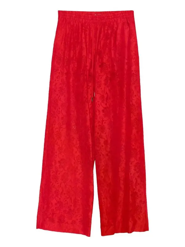 Ermanno Scervino Floral Wide Leg Trousers - Red