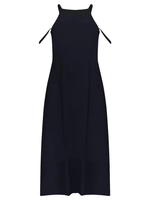 GLORIA COELHO Square-neck Midi Dress - Black
