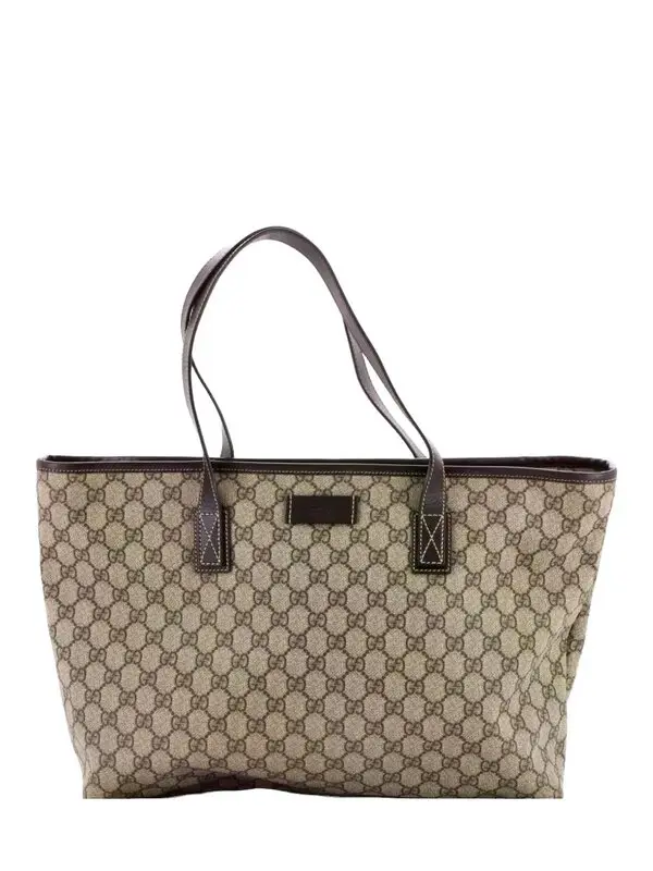 Gucci Gg Coated Canvas Medium Tote Bag - Brown