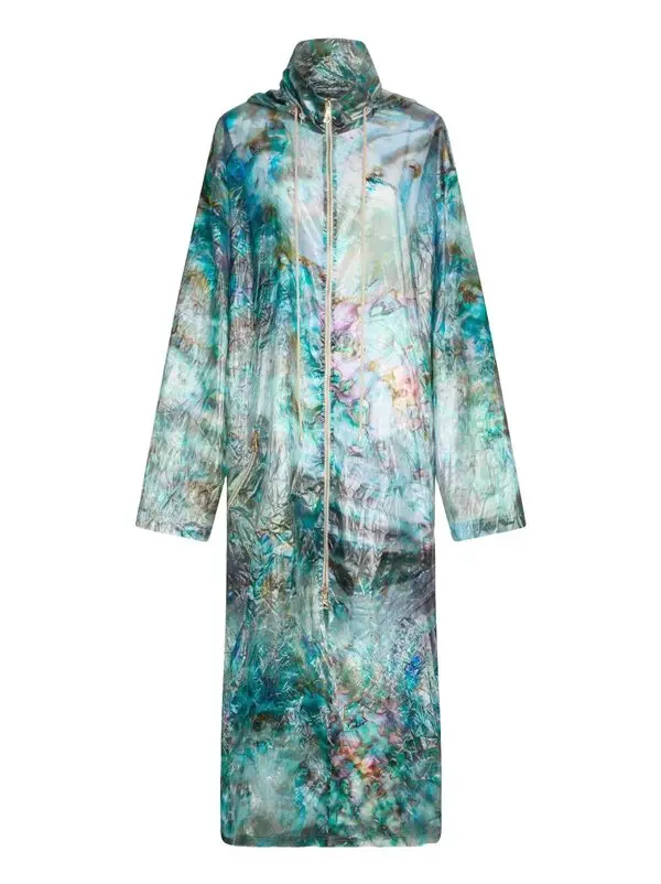 Roberto Cavalli Semi-sheer Parka Coat - Blue