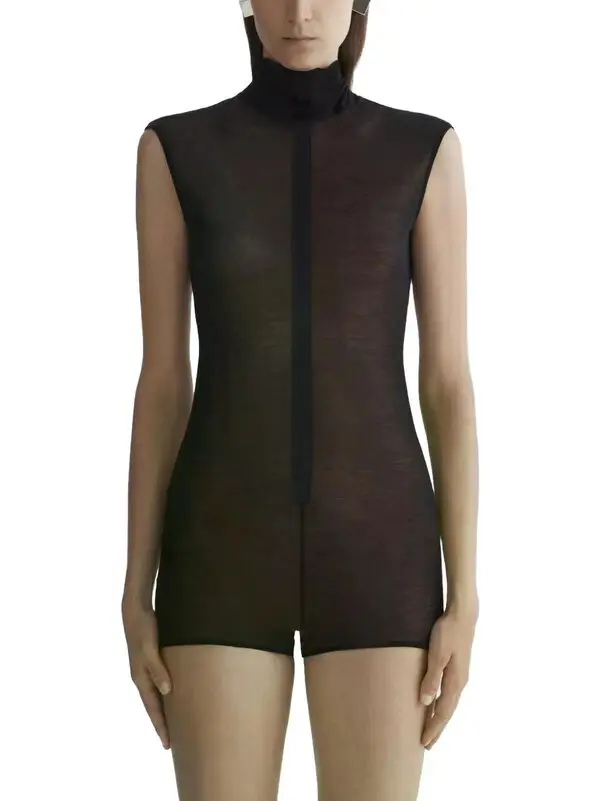 MUGLER Turtleneck Bodysuit - Black