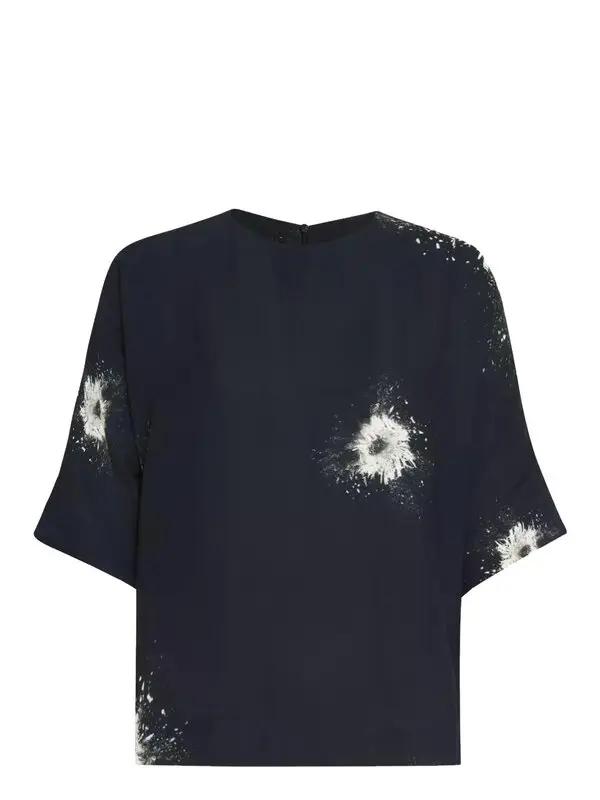 GLORIA COELHO Printed Short-sleeve Top - Blue