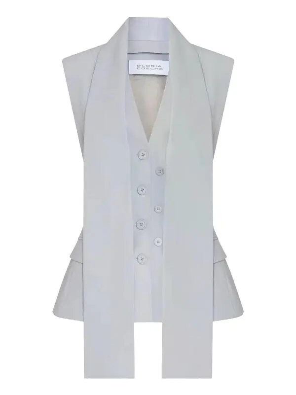 GLORIA COELHO Smoking Gola Waistcoat - Grey
