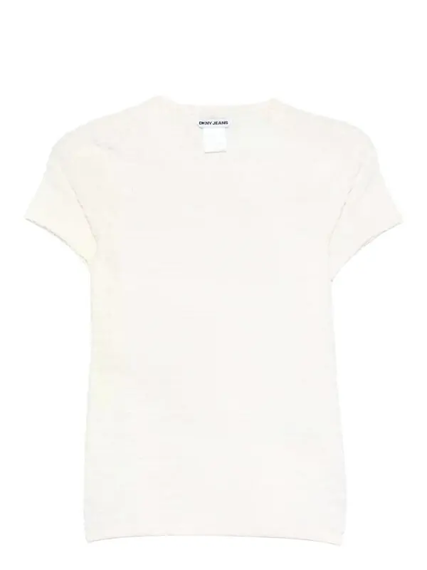 Dkny Logo-jacquard T-shirt - Neutrals