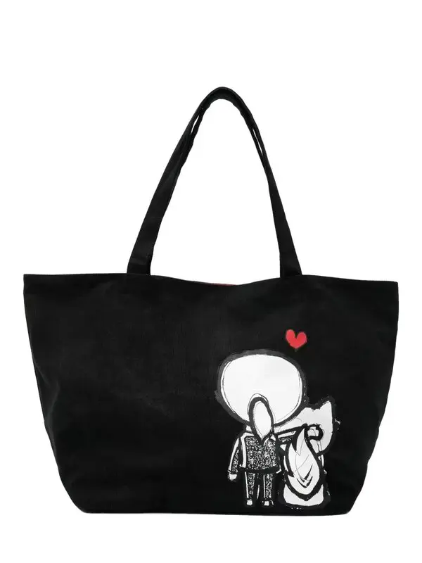 Karl Lagerfeld Ikon Heart-print Tote Bag - Black