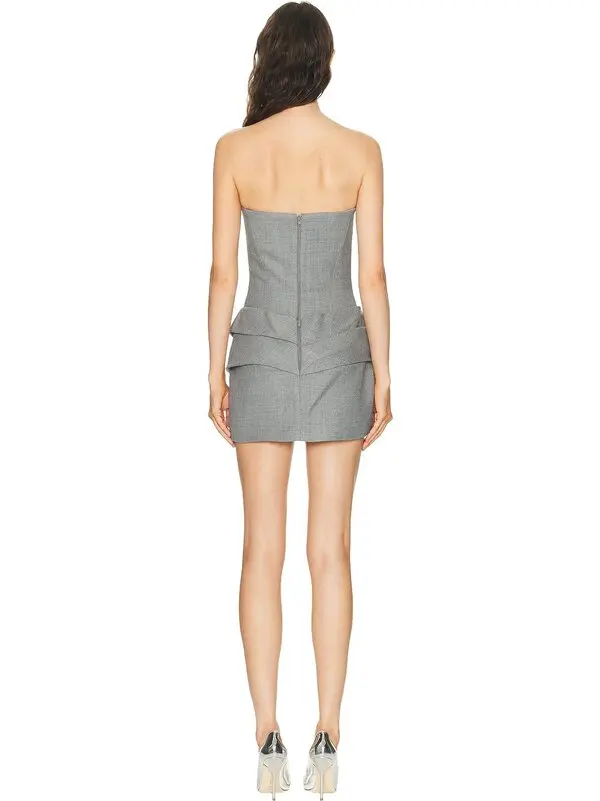 Alex Perry Longline Cupped Corset Mini Dress - Grey
