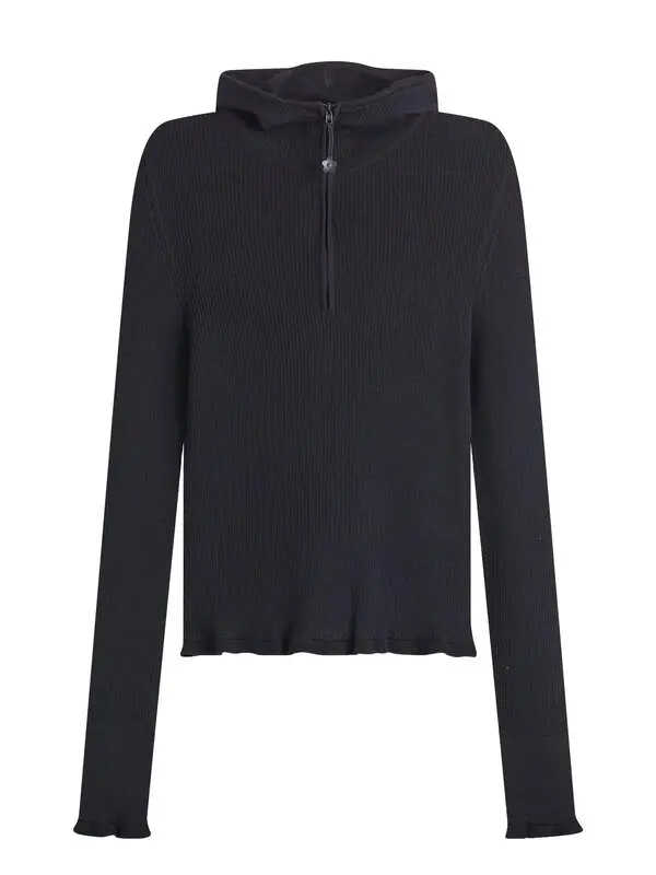 Cecilie Bahnsen Belma Merino Knit Hoodie - Navy
