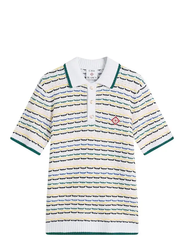 Casablanca Tuck Stitch Polo Shirt - Multi