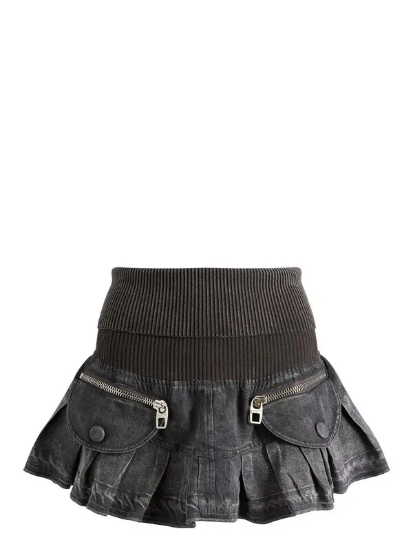 Miss Sixty Knwls X Mini Skirt - Black Fog
