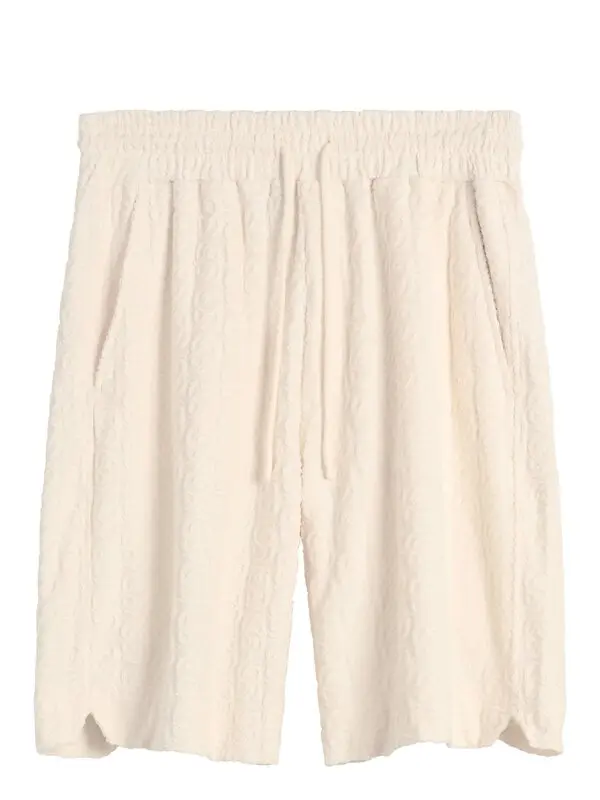 Drole De Monsieur Monogramme Towelling Shorts - Off White