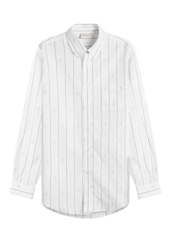 Drole De Monsieur Monogramme Stripe Shirt - Off White