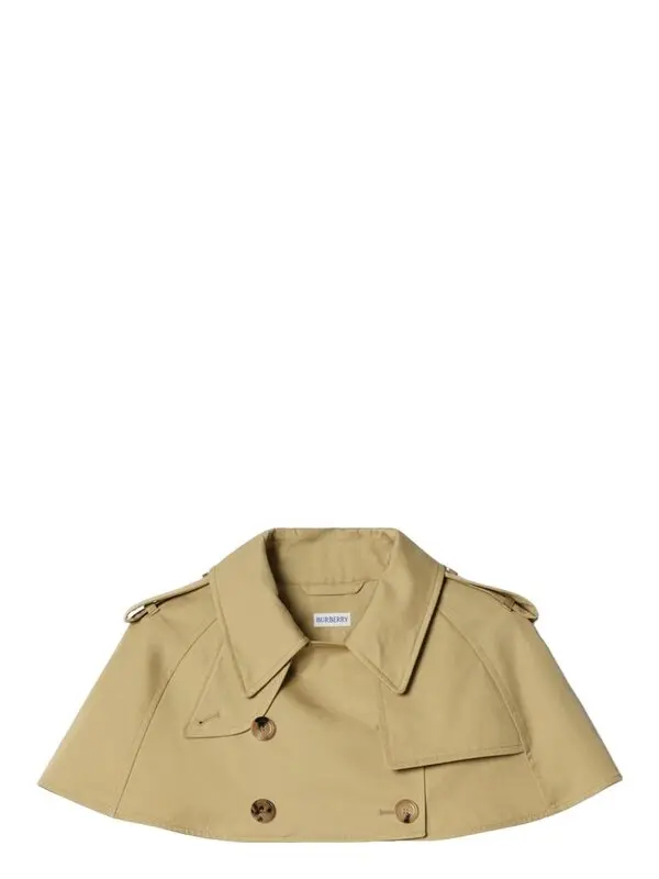 Burberry Cotton Gabardine Capelet - Hamper Beige
