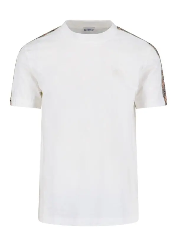 Burberry Check' Crew Neck T-shirt - White