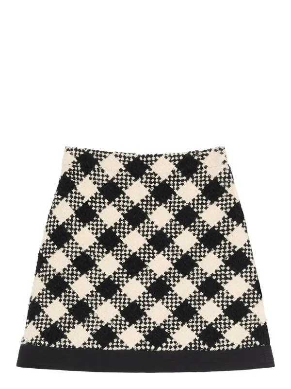 Valentino Garavani Tweed A-line Mini Skirt - Ivory