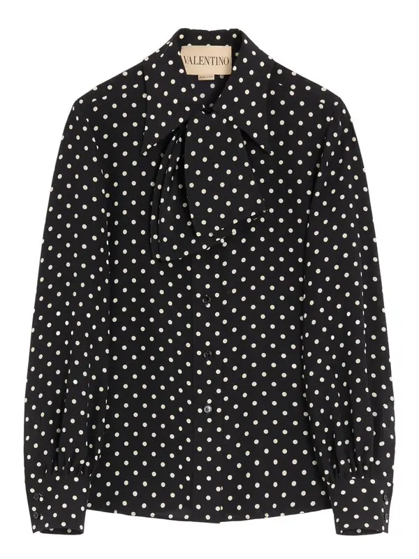 Valentino Garavani Silk Polka Dot Shirt - Black