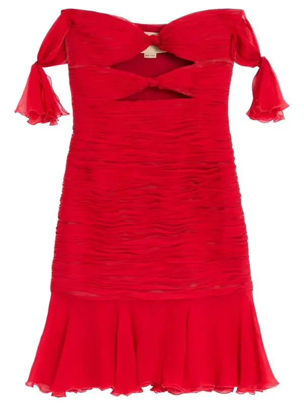Valentino Garavani Silk Chiffon Mini Dress - Red