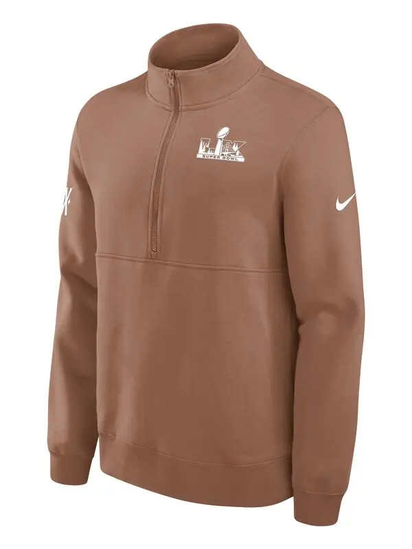 Nike Super Bowl Lx Nfl 1/2-zip Crew - Brown