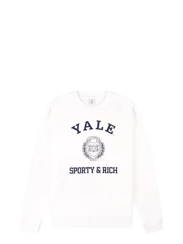 SPORTY & RICH Veritas Soft Crewneck Sweatshirt - White