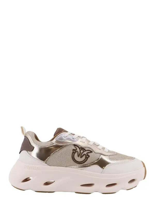 Pinko Leather Sneakers - Gold