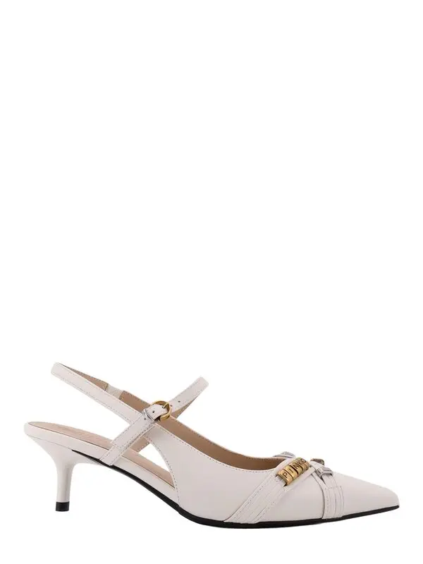 Pinko Gloria 18 Leather Pump - White