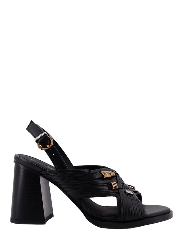 Pinko Lara Leather Sandals - Black