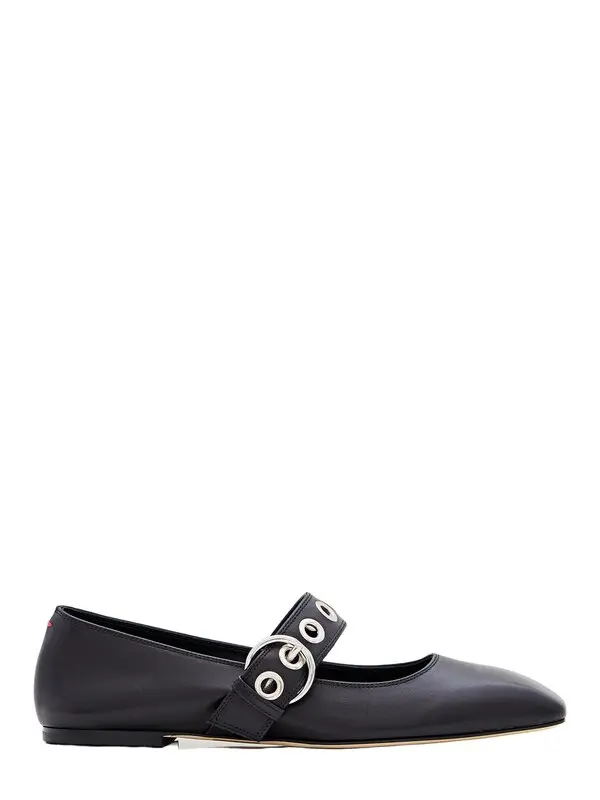AeydĒ Uma Eyelet Nappa Ballet Flats - Black