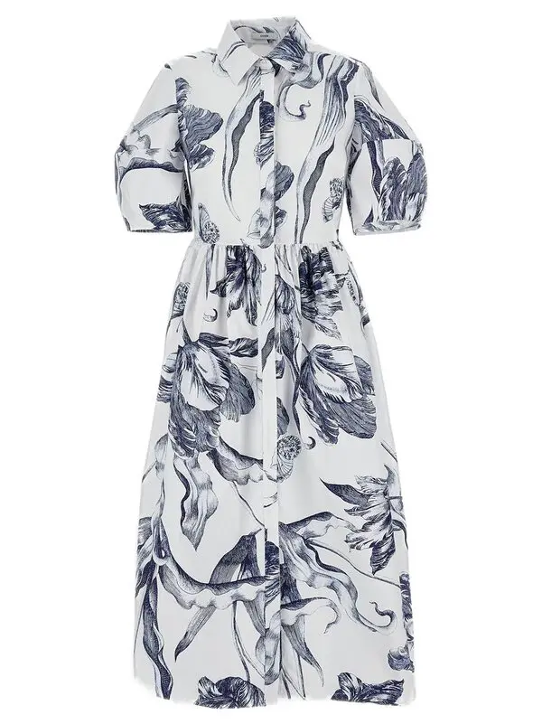 Erdem Short-sleeve Midi Shirt Dress - White