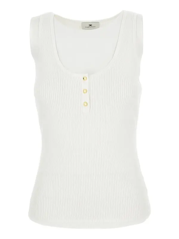 Elisabetta Franchi Knit Top - White