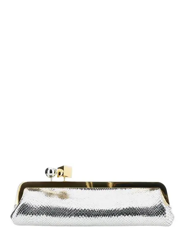 Jacquemus The Salon Embossed Clutch - Silver