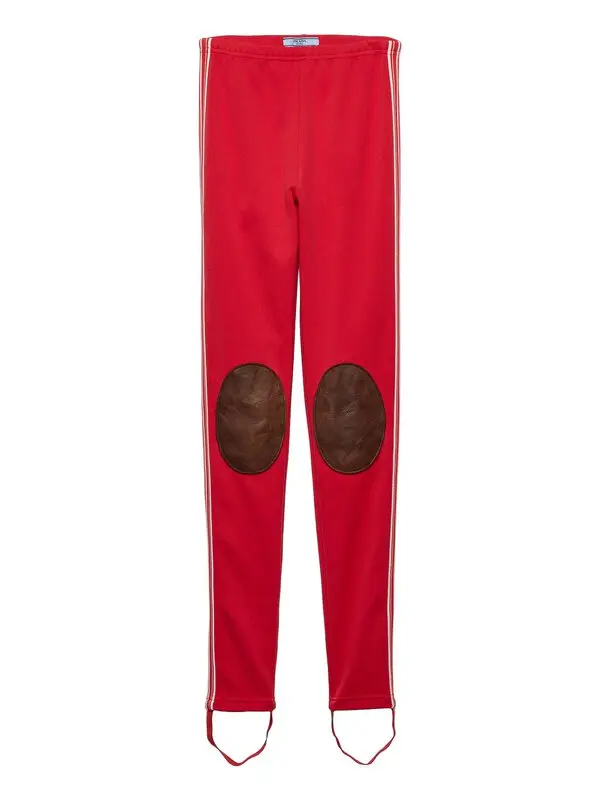 Prada Fleece Stirrup Leggings - Red