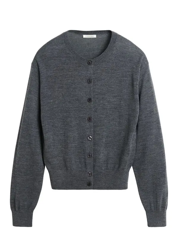 BY MALENE BIRGER Montie Merino Wool Cardigan - Jet Grey